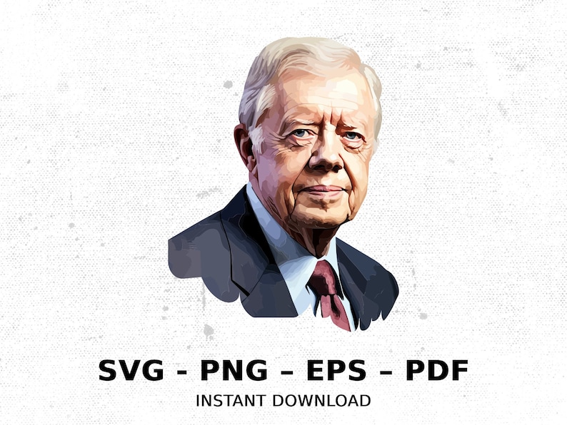 Jimmy Carter Watercolor Portrait Clipart | Svg Png Eps Pdf (instant ...