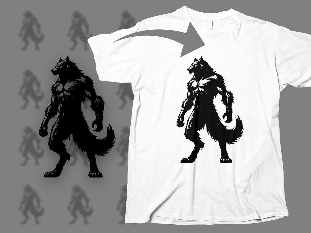 Loup-garou Silhouette Cryptid SVG Clipart PNG Sublimation Image ...