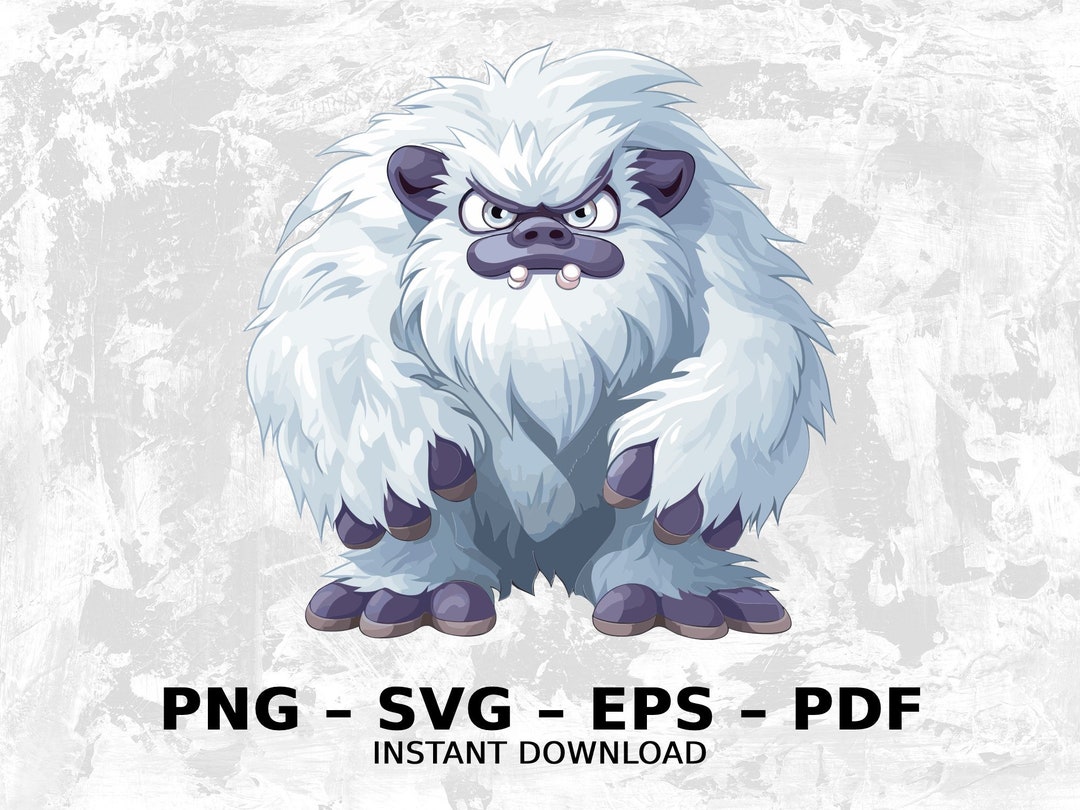 Cryptid Yeti Abominable Snowman SVG PNG Clipart Sublimation Transparent ...