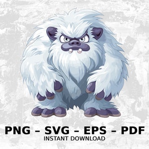 Cryptid Yeti Abominable Snowman SVG PNG Clipart Sublimation Transparent ...
