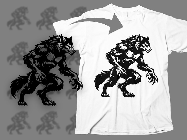 Cryptid Werewolf Lycanthrope SVG PNG Clipart | Sublimation Transparent ...