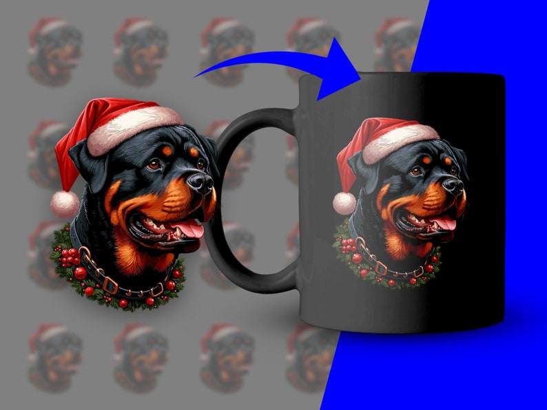 Dog Rottweiler Christmas Santa Hat SVG PNG Clipart Sublimation ...