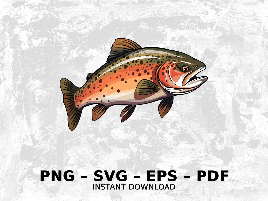 Fish Cutthroat Trout Fishing Wildlife SVG PNG Clipart | Sublimation ...