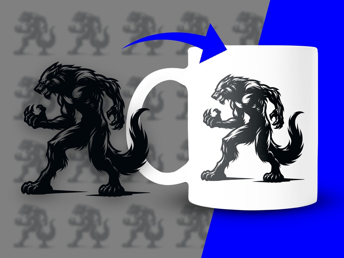 Cryptid Werewolf Lycanthrope SVG PNG Clipart Sublimation Transparent ...