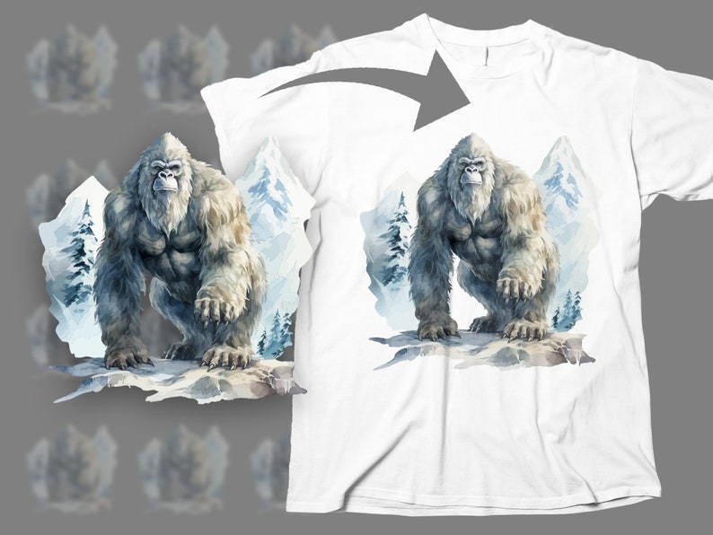 Cryptid Yeti Abominable Snowman SVG PNG Printable Transparent ...