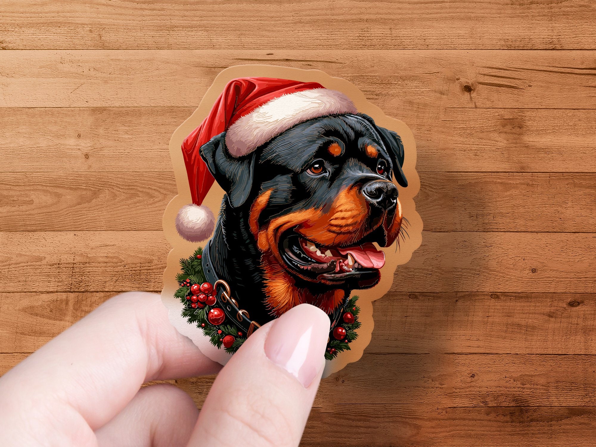Dog Rottweiler Christmas Santa Hat SVG PNG Clipart | Sublimation ...