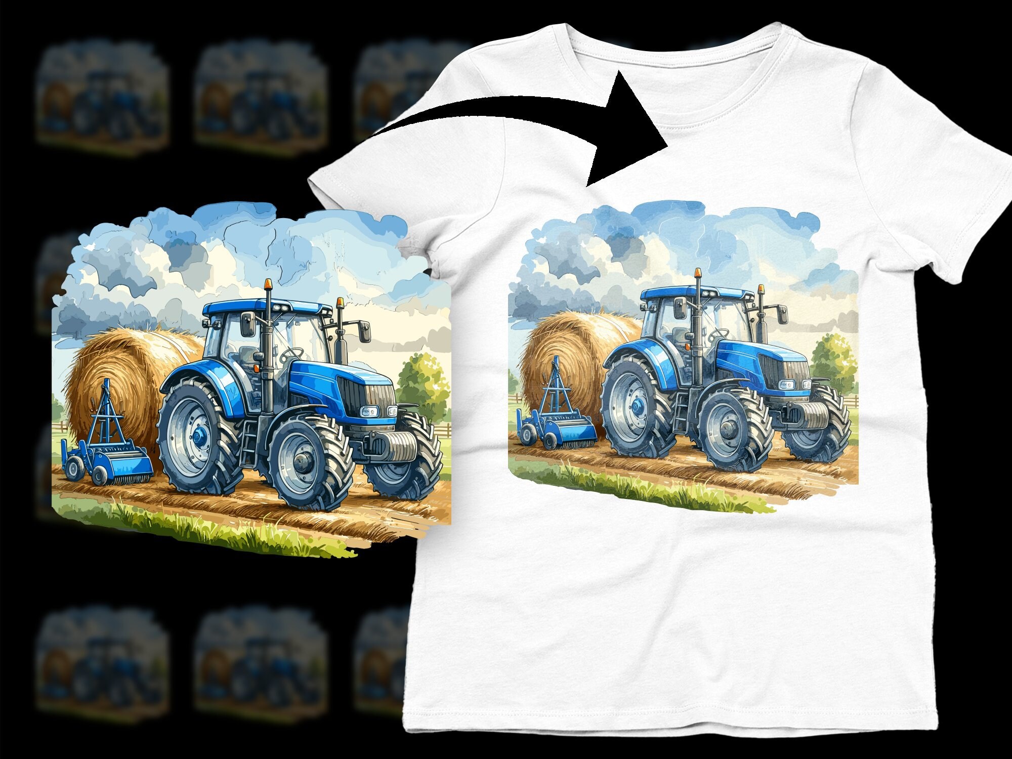 Tractor Farm Blue Classic SVG PNG Clipart | Sublimation Transparent ...