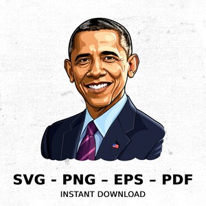 President Barack Obama SVG PNG Clipart Sublimation Transparent ...