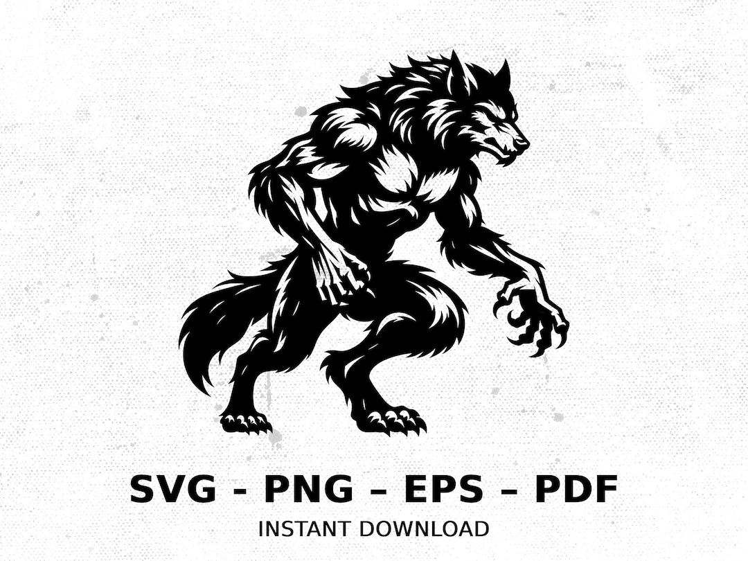 Cryptid Werewolf Lycanthrope SVG PNG Clipart | Sublimation Transparent ...