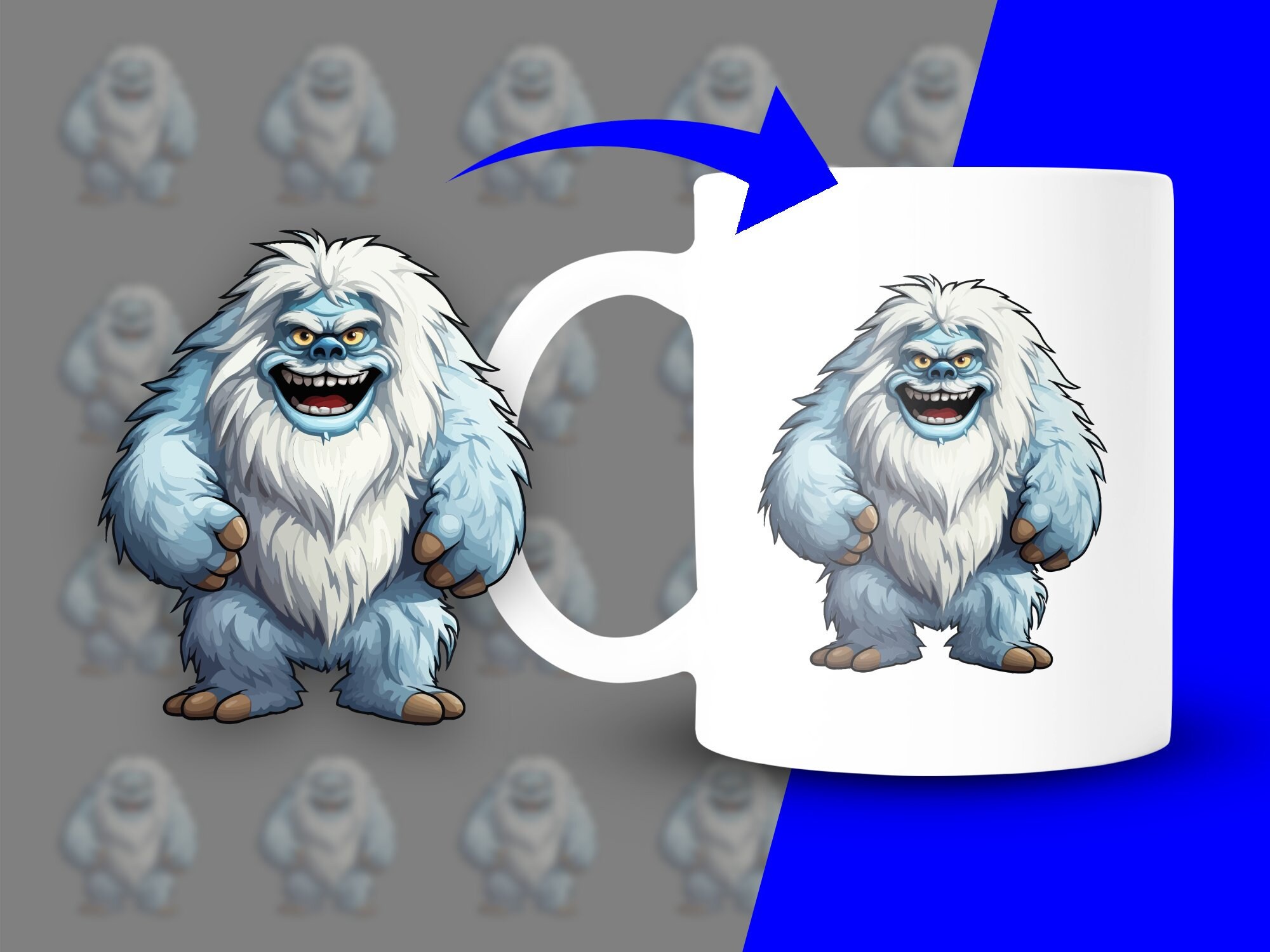 Cryptid Yeti Abominable Snowman SVG PNG Clipart Sublimation Transparent ...