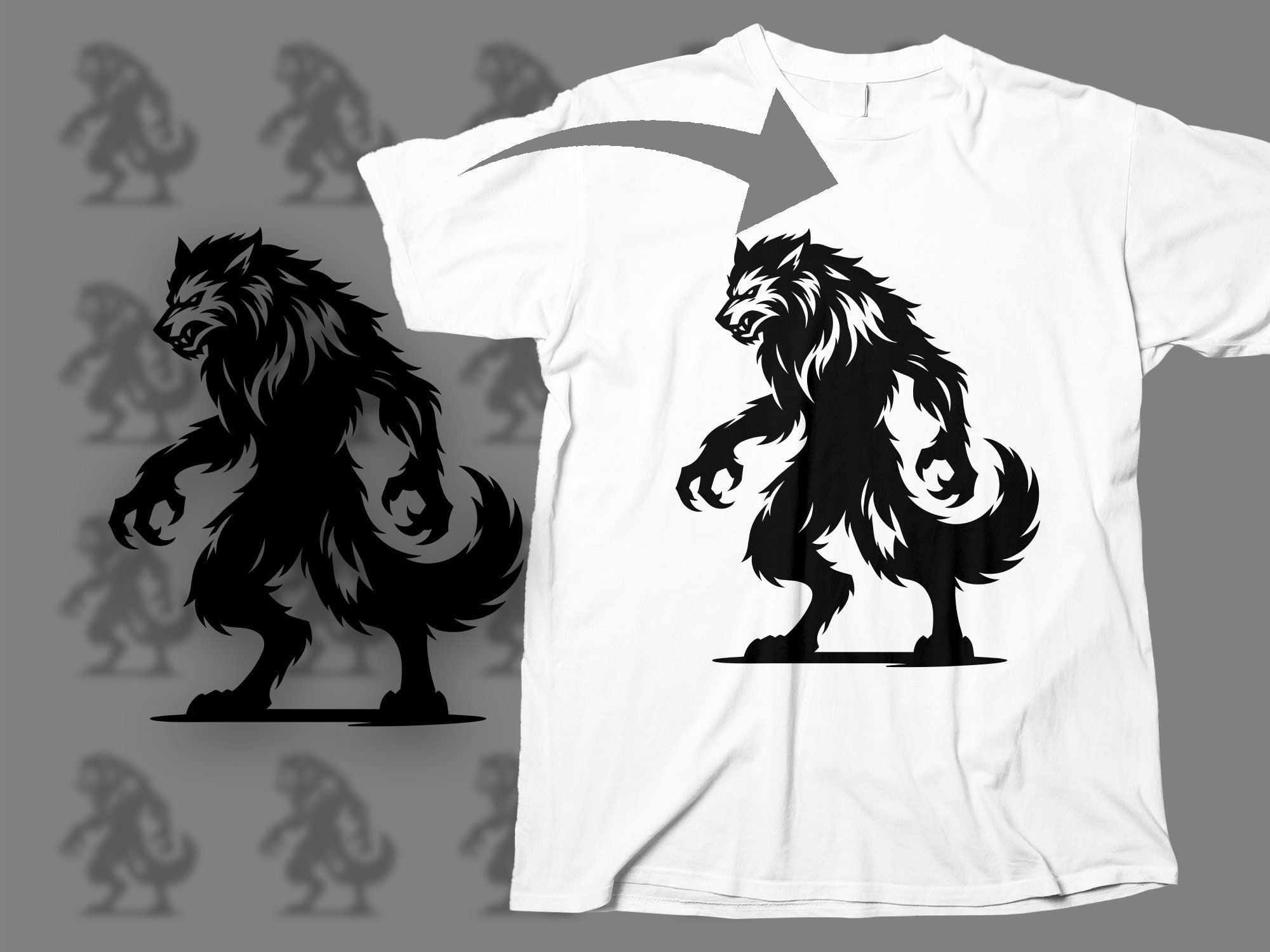 Cryptid Werewolf Lycanthrope SVG PNG Clipart Sublimation Transparent ...