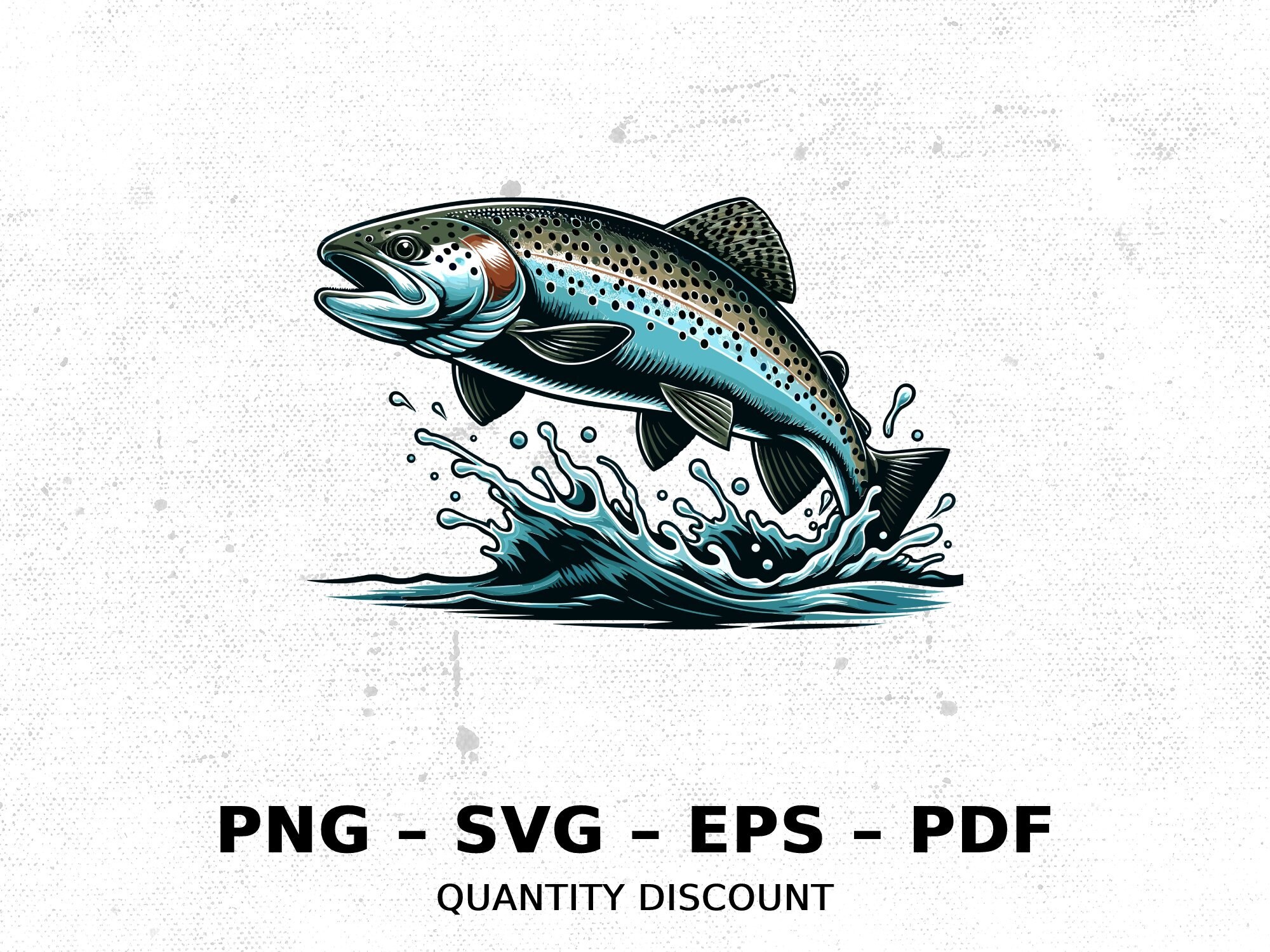 Fish Rainbow Trout Leaping Fishing Wildlife SVG PNG Clipart ...