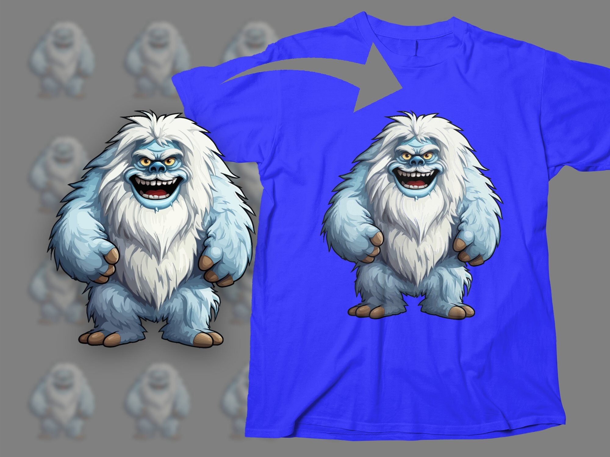 Cryptid Yeti Abominable Snowman SVG PNG Clipart Sublimation Transparent ...