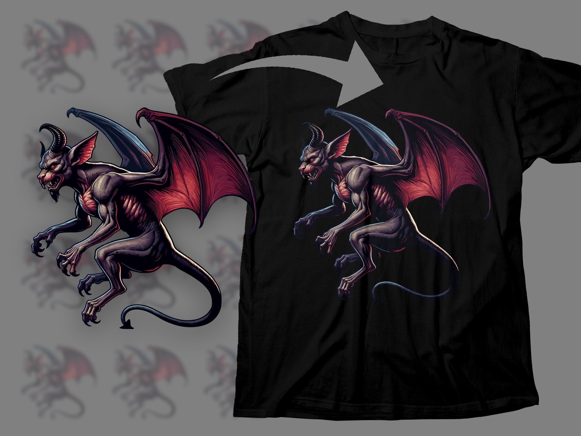 Jersey Devil Clipart | Cryptid, Leeds Devil, Watercolor Cartoon ...