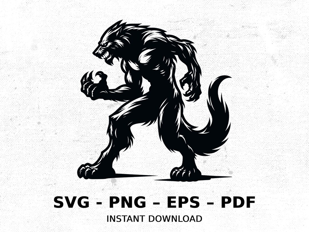 Cryptid Werewolf Lycanthrope SVG PNG Clipart Sublimation Transparent ...