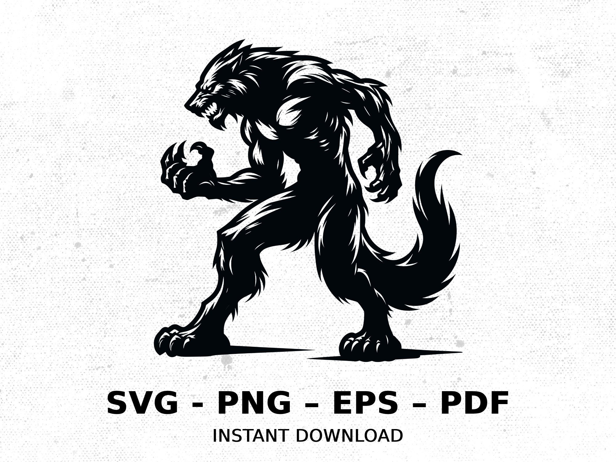 Cryptid Werewolf Lycanthrope SVG PNG Clipart Sublimation Transparent ...