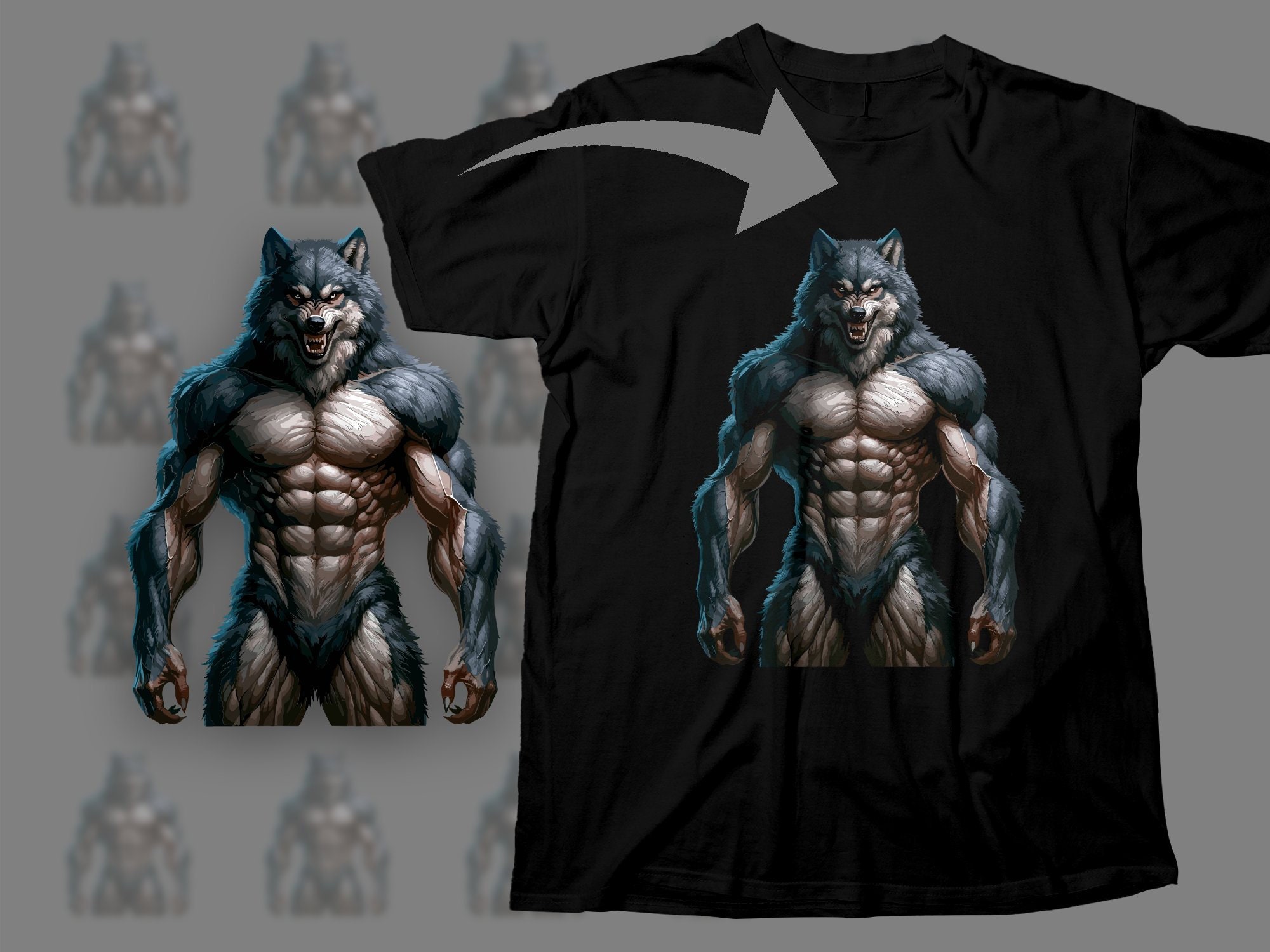 Cryptid Werewolf Lycanthrope SVG PNG Clipart Sublimation Transparent ...