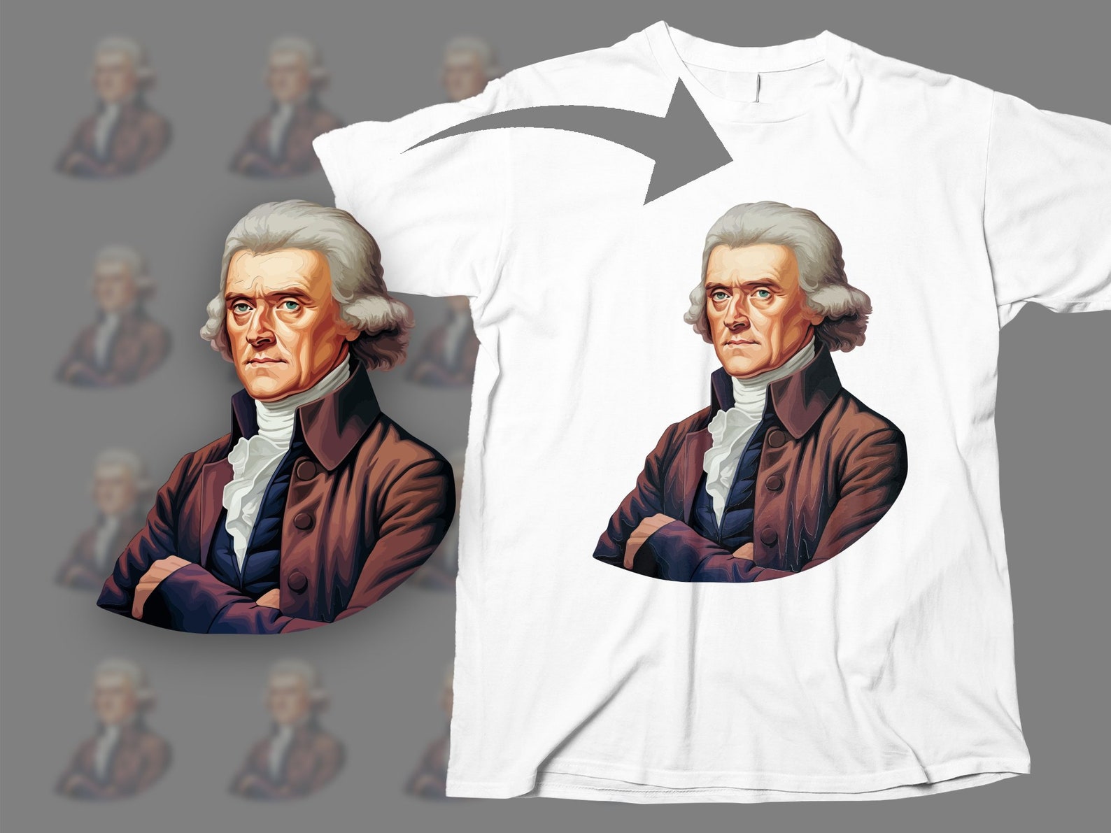 President Thomas Jefferson SVG PNG Clipart Sublimation Transparent ...