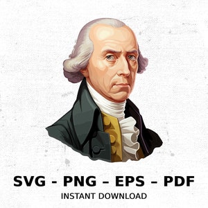 President James Madison SVG PNG Clipart Sublimation Transparent ...