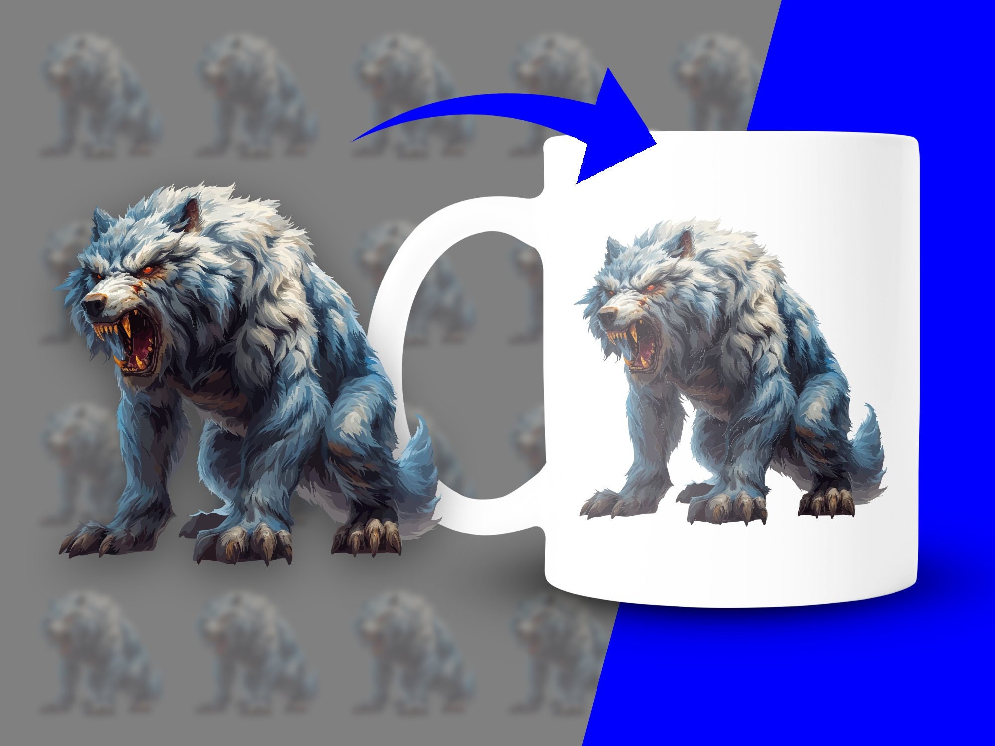 Cryptid Werewolf Lycanthrope SVG PNG Clipart Sublimation Transparent ...