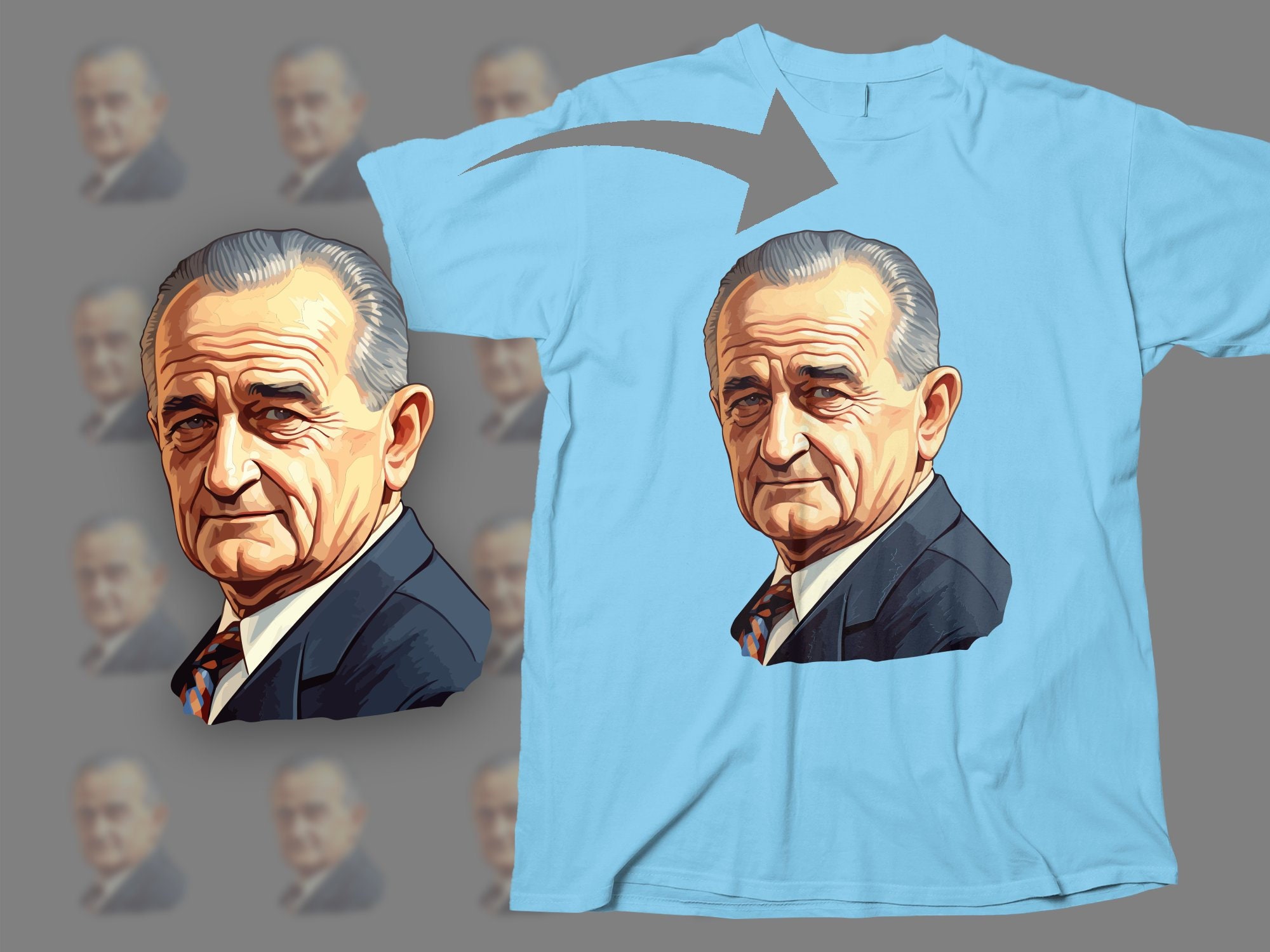 President Lyndon B Johnson SVG PNG Clipart Sublimation Transparent ...
