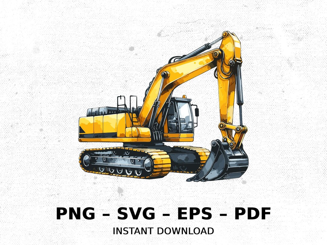 Tractor Construction Site Excavator SVG PNG Clipart | Sublimation ...