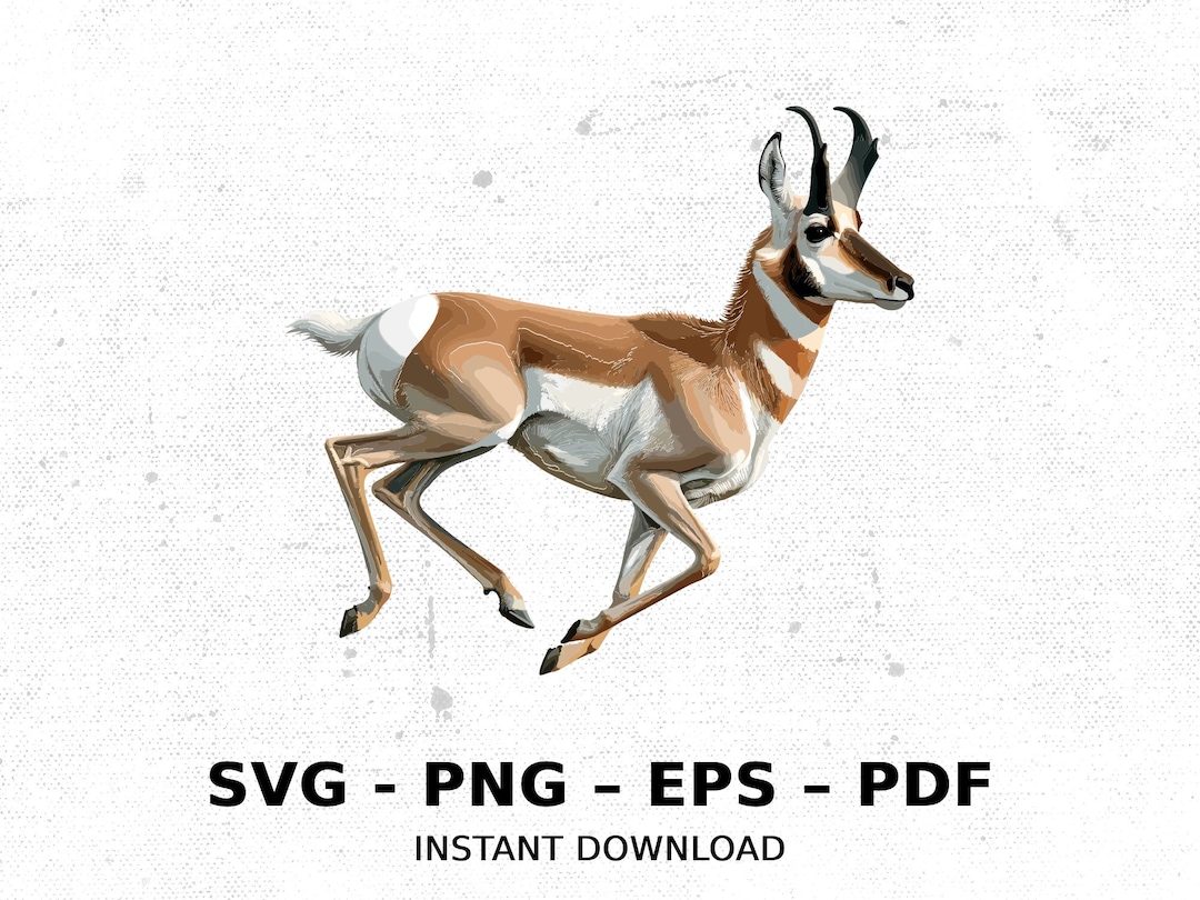 Antelope Western Pronghorn Wildlife SVG PNG Clipart | Sublimation ...
