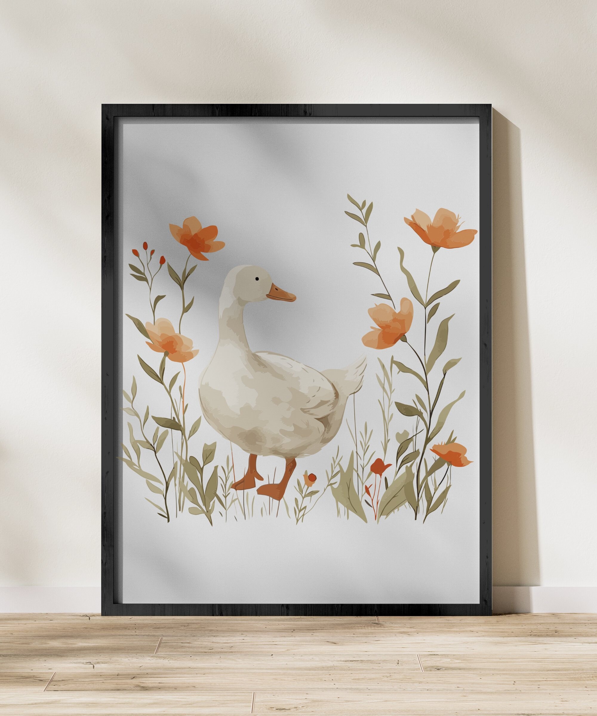 Bird Duck Floral Farm Flower SVG PNG Sublimation Transparent Watercolor ...