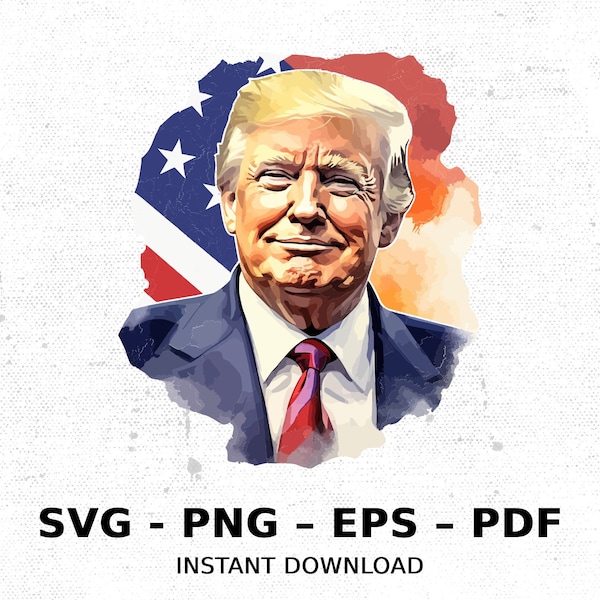 Trump Clipart Black and White - Etsy