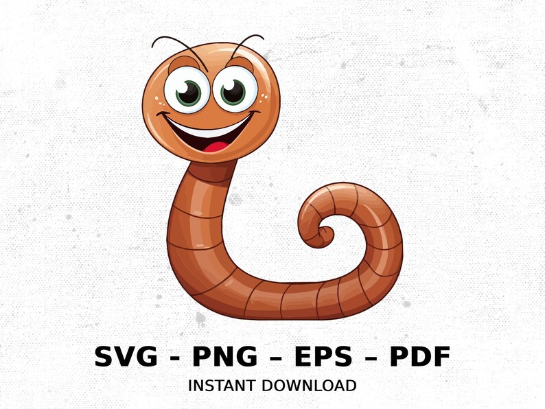 Worm Earthworm Nightcrawler Fishing SVG PNG Clipart | Sublimation ...