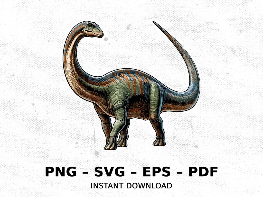 Dinosaur Brachiosaurus Dino SVG PNG Clipart | Sublimation Transparent ...