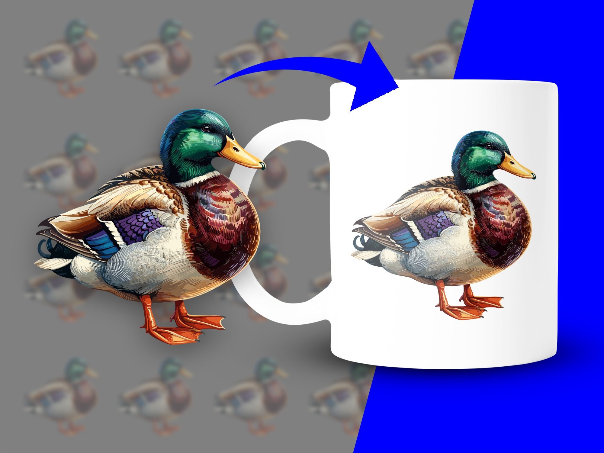 Drake Mallard Duck SVG Clipart PNG Sublimation Instant - Etsy Australia