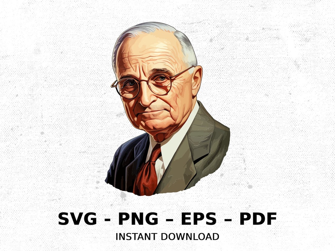 President Harry S Truman SVG PNG Clipart Sublimation Transparent ...