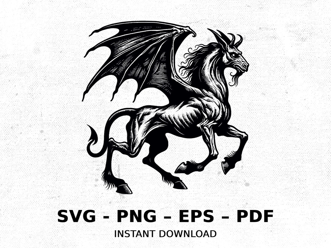 Cryptid Jersey Devil Leeds SVG PNG Clipart | Sublimation Transparent ...