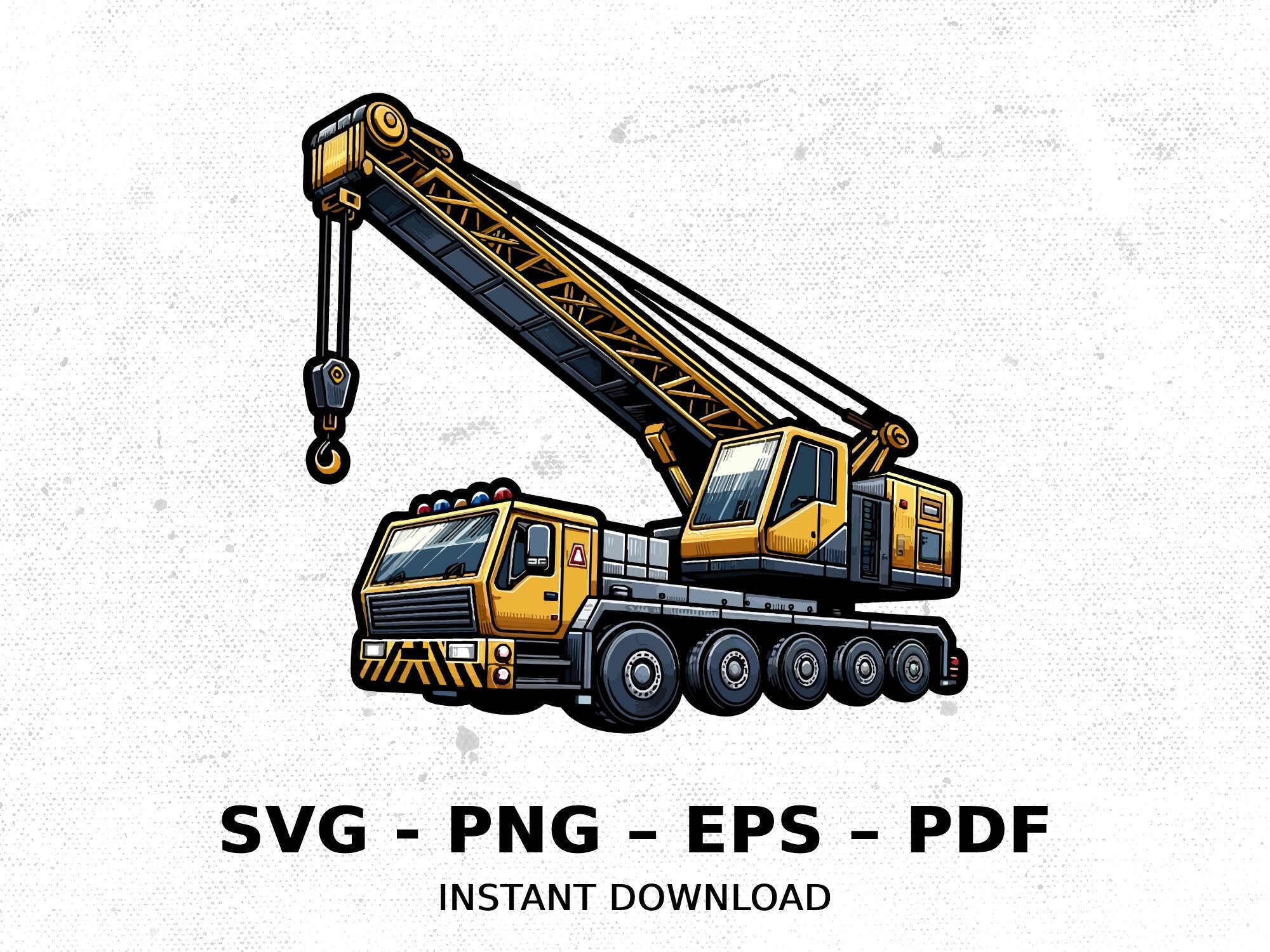 Tractor Construction Truck Mobile Mounted Boom Crane SVG PNG Clipart ...