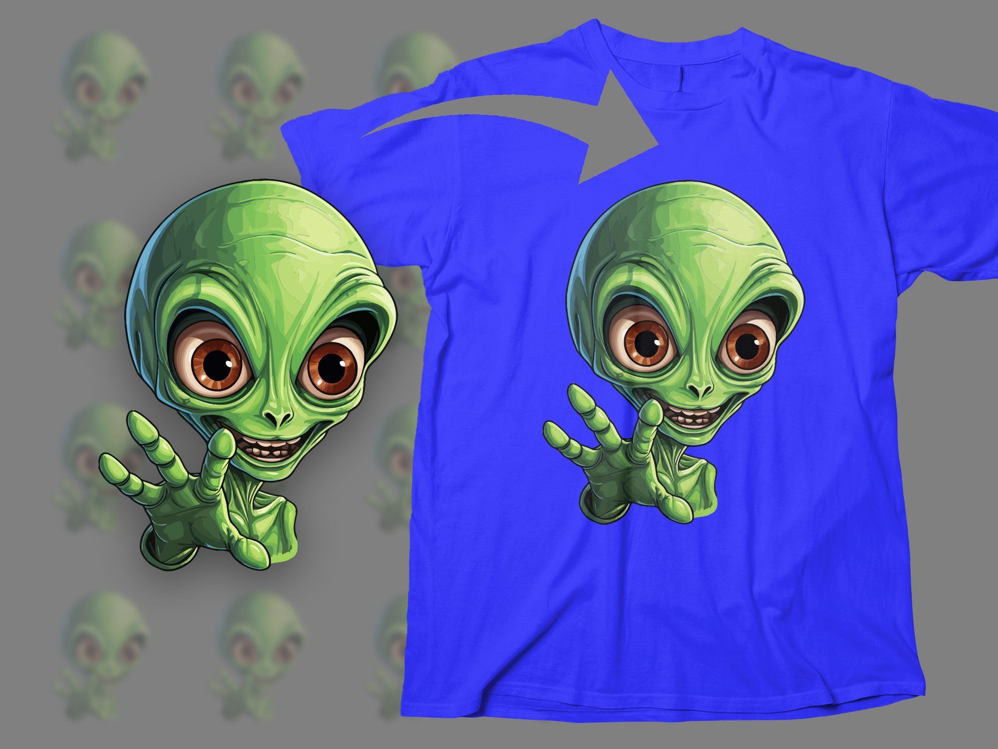 Cryptid Alien Green UFO Space SVG PNG Clipart Sublimation Transparent ...