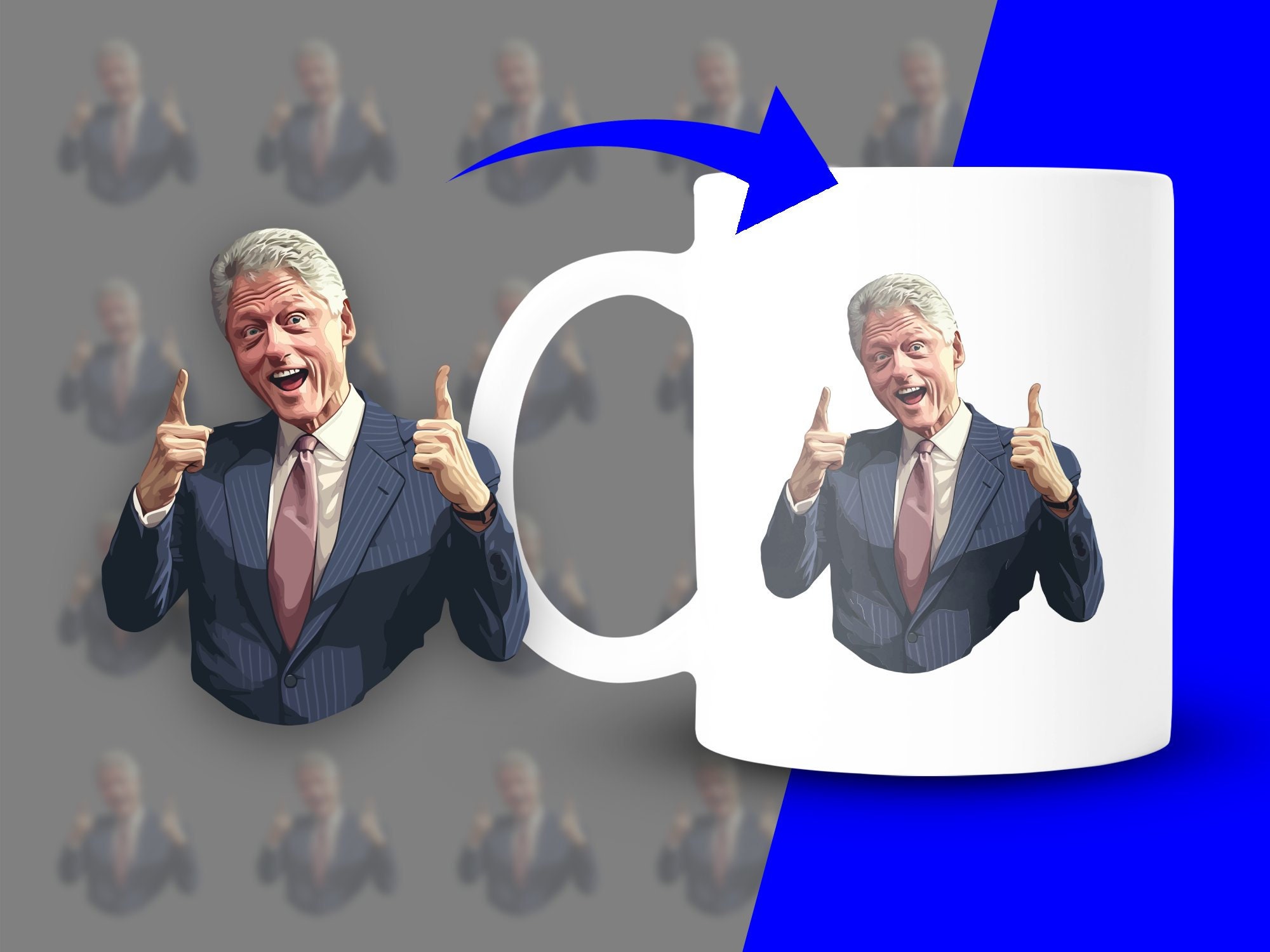 President Bill Clinton SVG PNG Clipart Sublimation Transparent ...