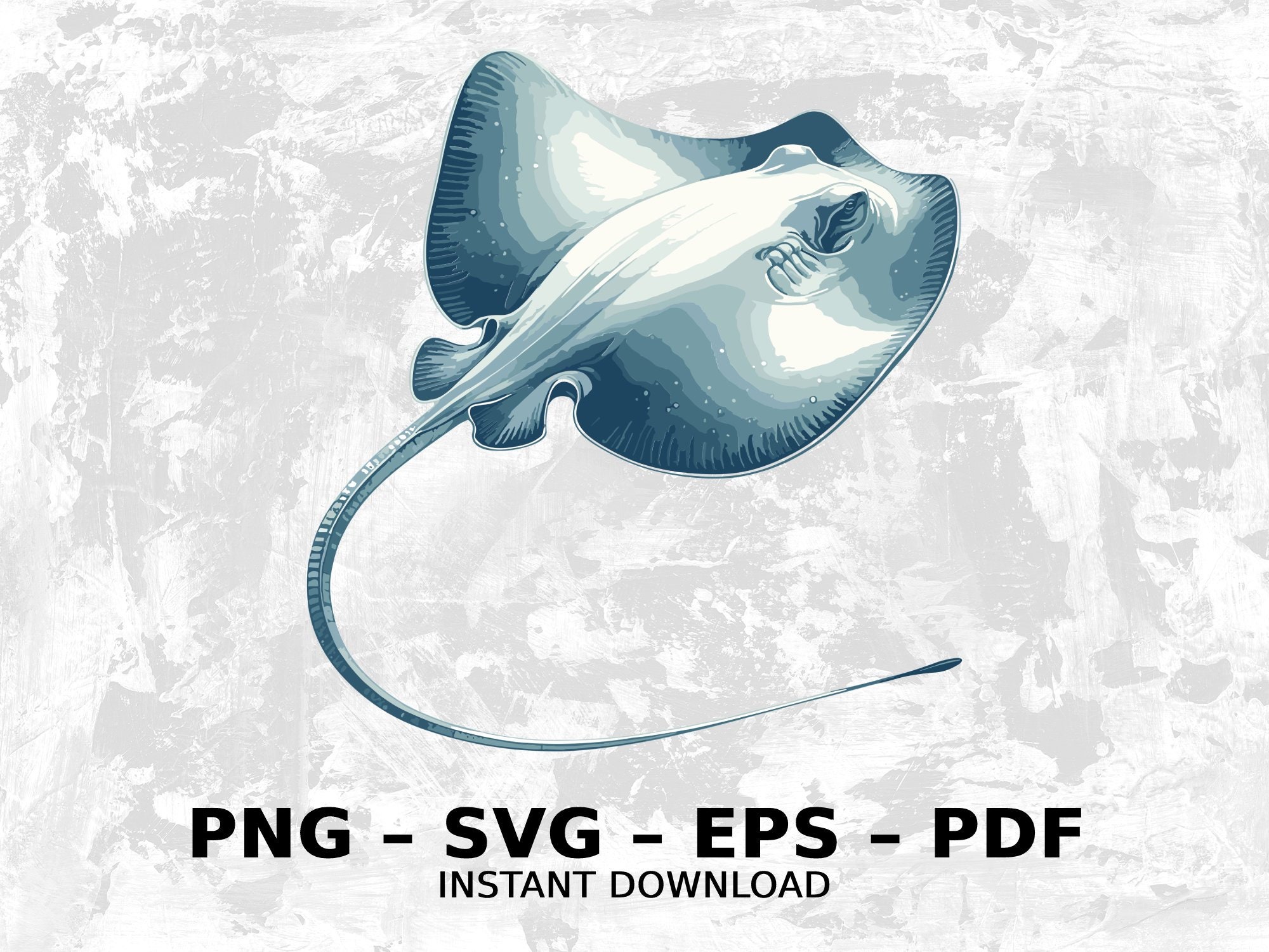 Ocean Stingray Marine Fish SVG PNG | Printable Transparent Sublimation ...