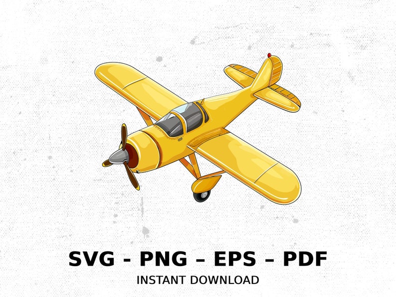 Plane Airplane Yellow Prop SVG PNG Clipart | Sublimation Transparent ...