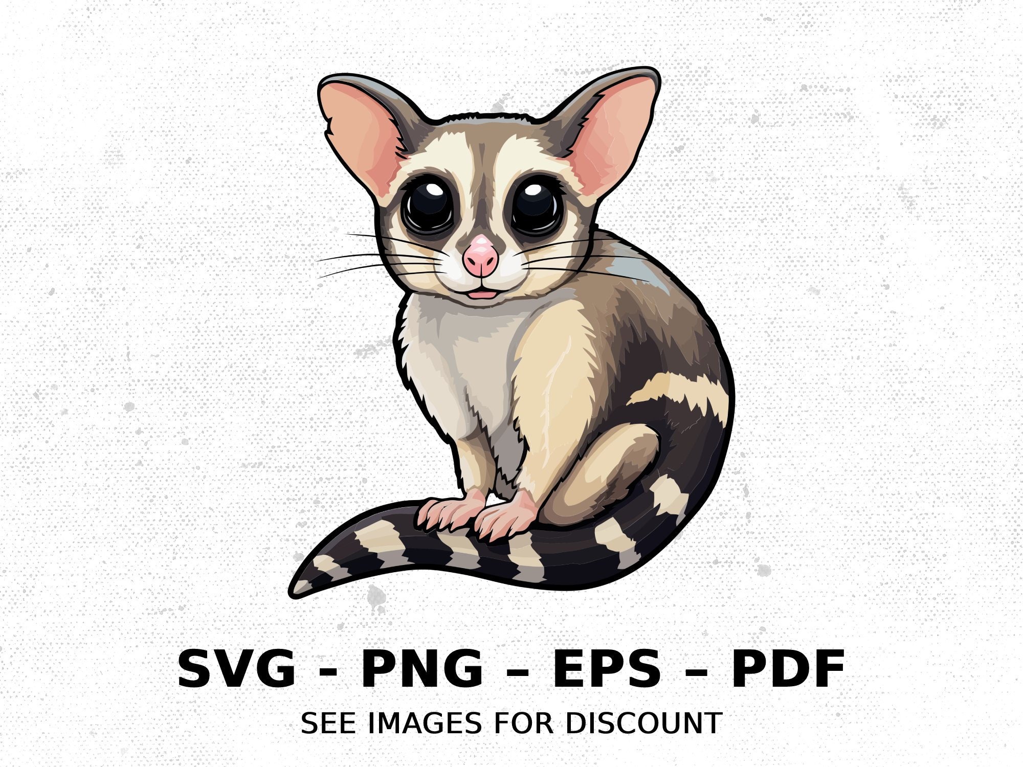 Ringtail Sugar Glider Wildlife SVG PNG Clipart Sublimation Transparent ...
