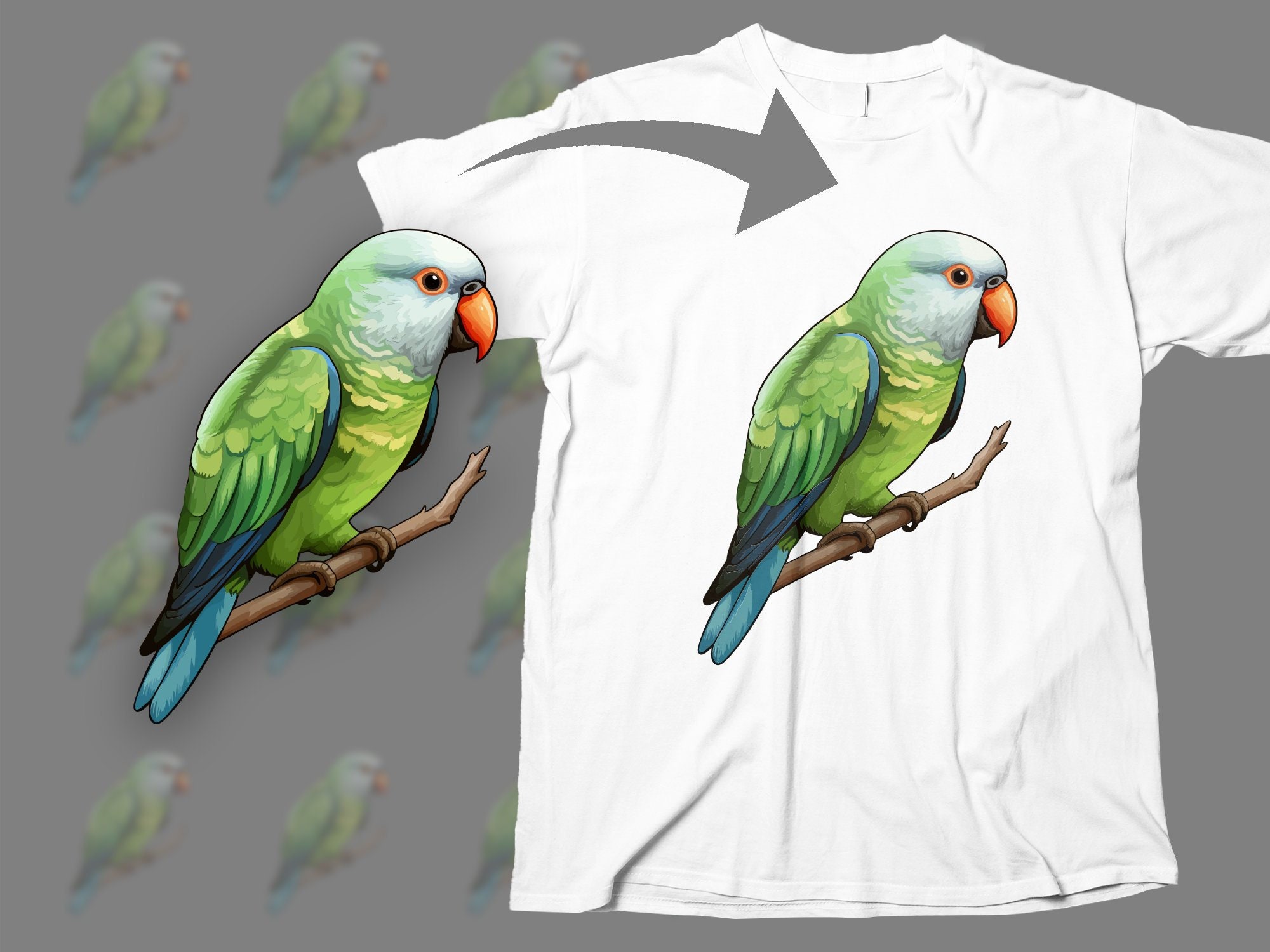 Bird Quaker Parrot Monk Parakeet SVG PNG Clipart Sublimation ...