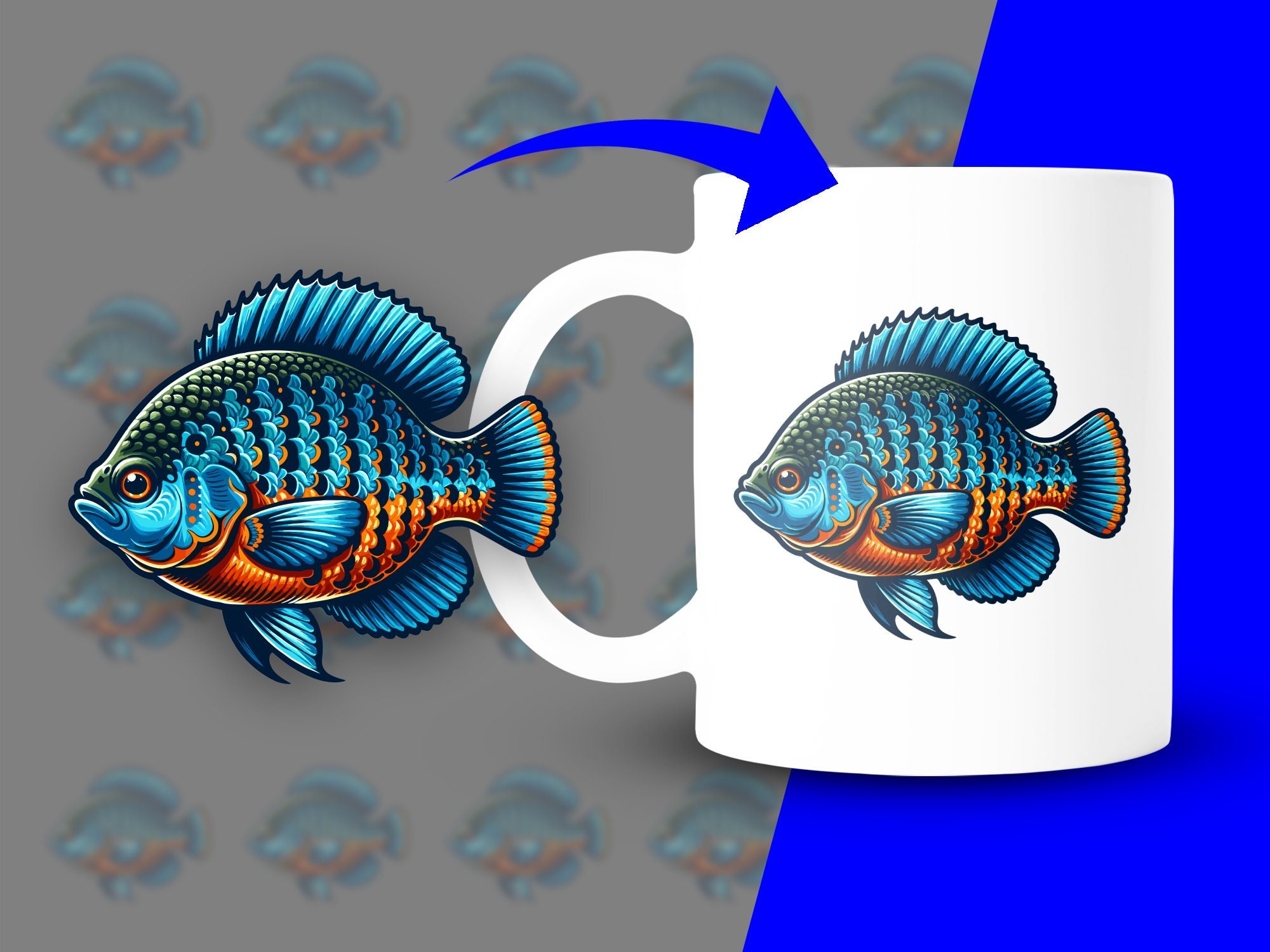 Fish Bluegill Sunfish Fishing Wildlife SVG PNG Clipart Sublimation ...