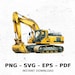 Tractor Construction Site Excavator SVG PNG Clipart Sublimation ...