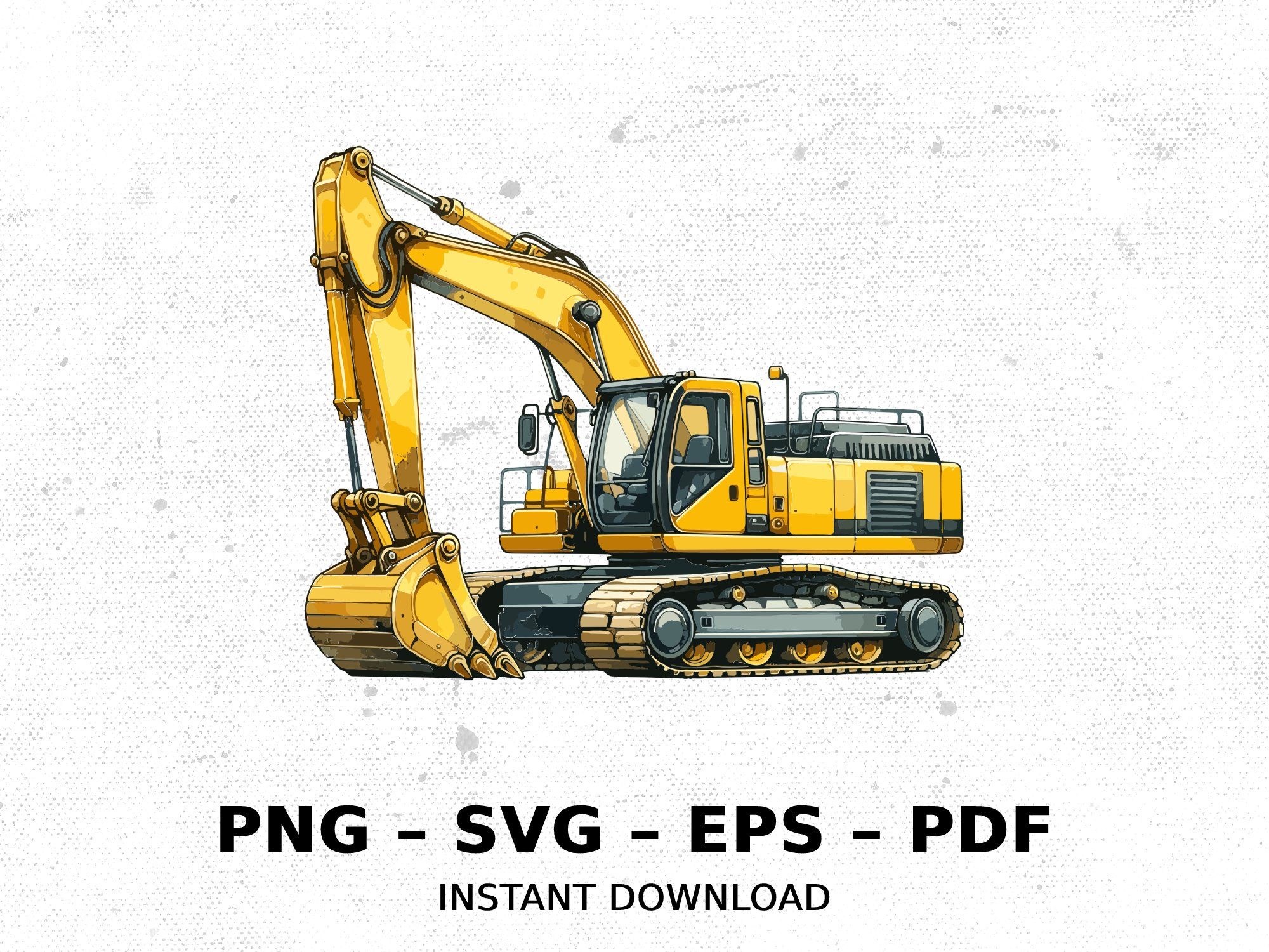 Tractor Construction Site Excavator SVG PNG Clipart | Sublimation ...