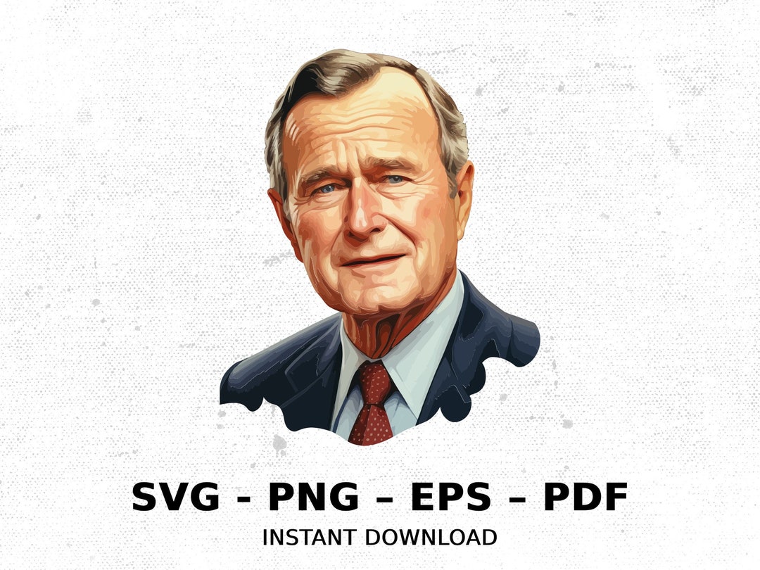 President George H W Bush SVG PNG Clipart Sublimation Transparent ...