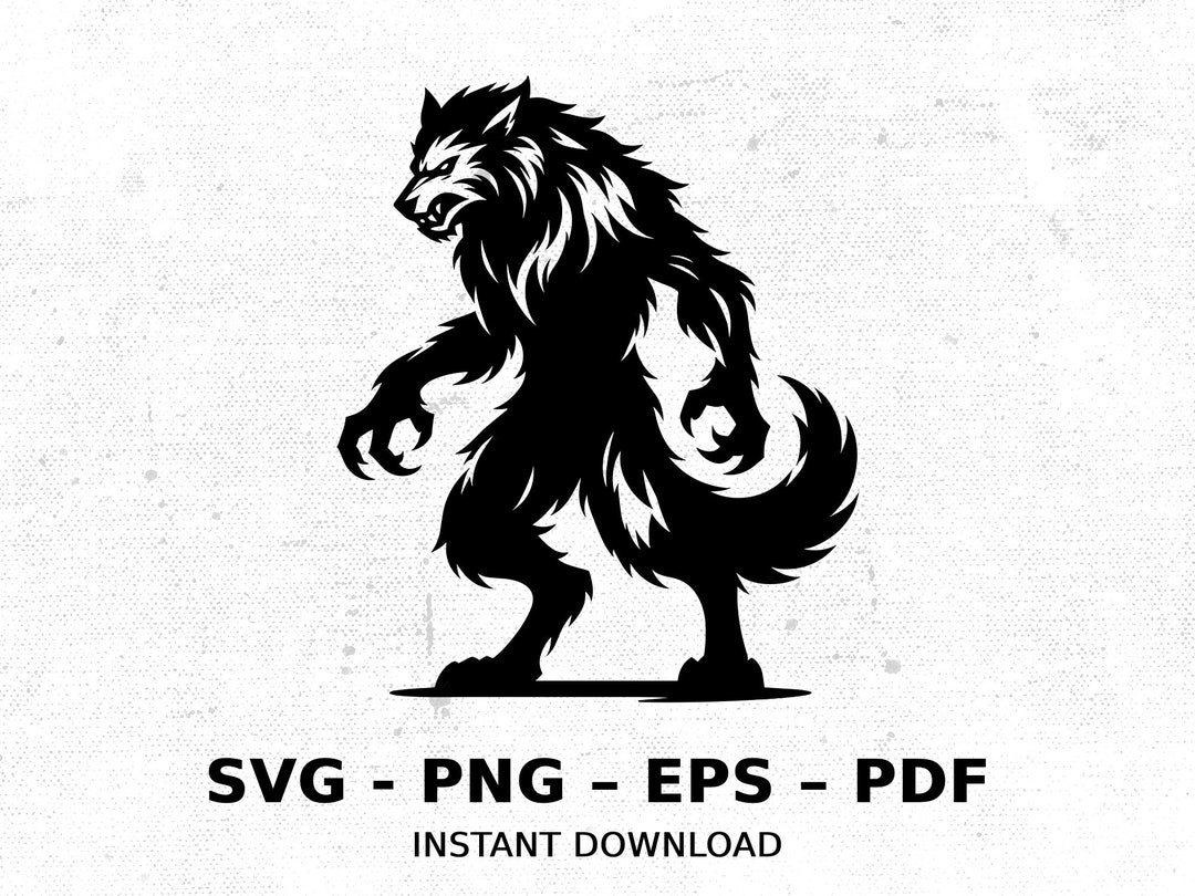 Cryptid Werewolf Lycanthrope SVG PNG Clipart | Sublimation Transparent ...
