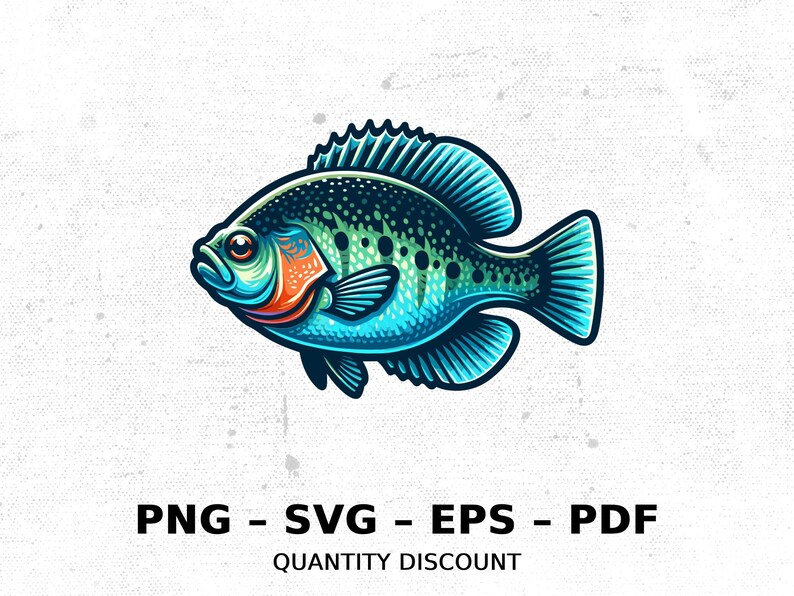 Fish Bluegill Sunfish Fishing Wildlife SVG PNG Clipart Sublimation ...