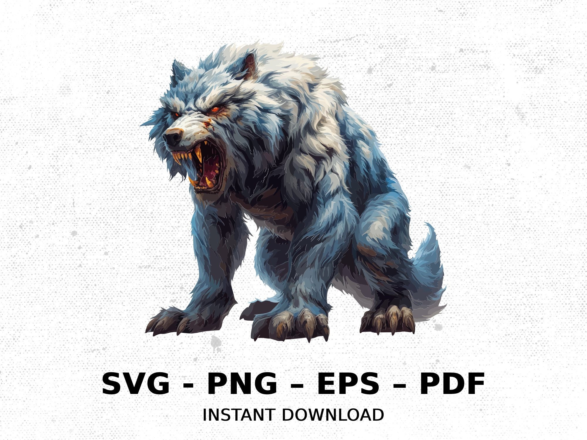 Cryptid Werewolf Lycanthrope SVG PNG Clipart Sublimation Transparent ...