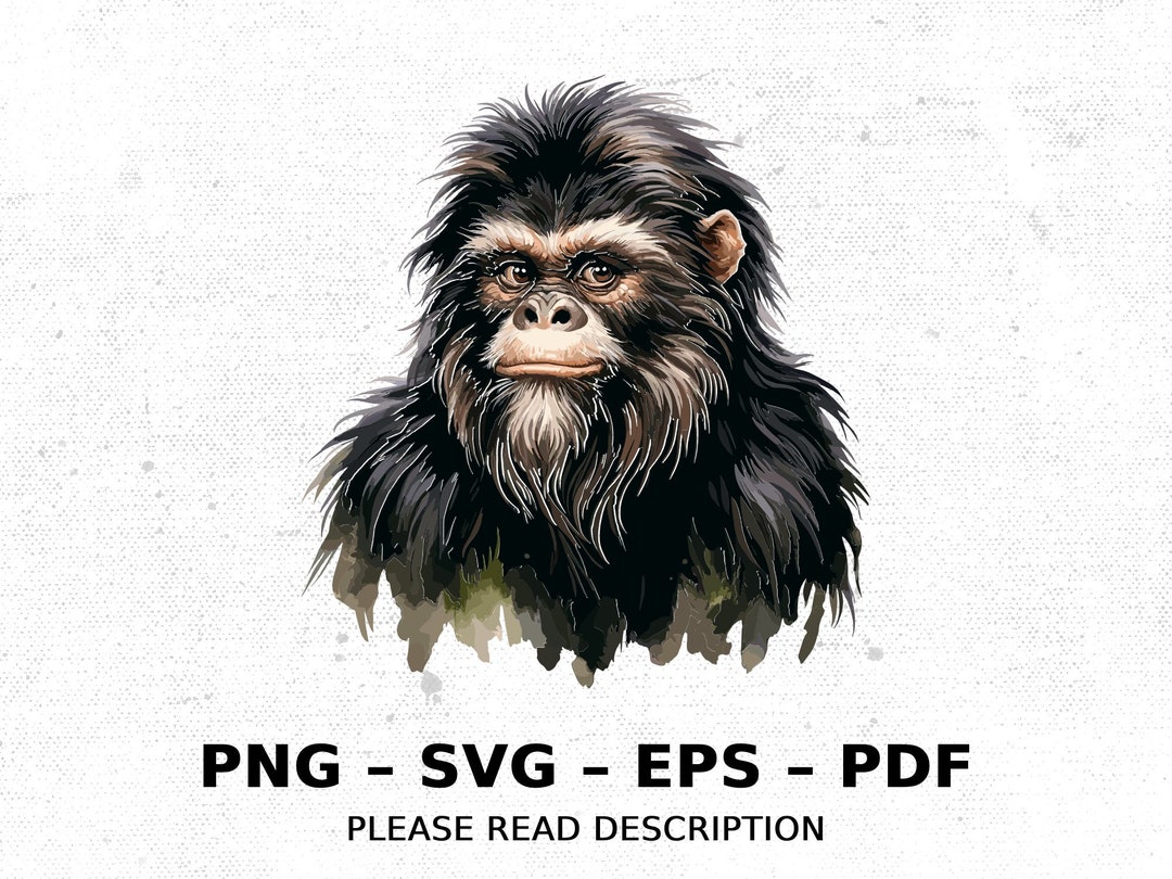 Skunk Ape Cryptid SVG PNG Clipart Sublimation Transparent Watercolor ...