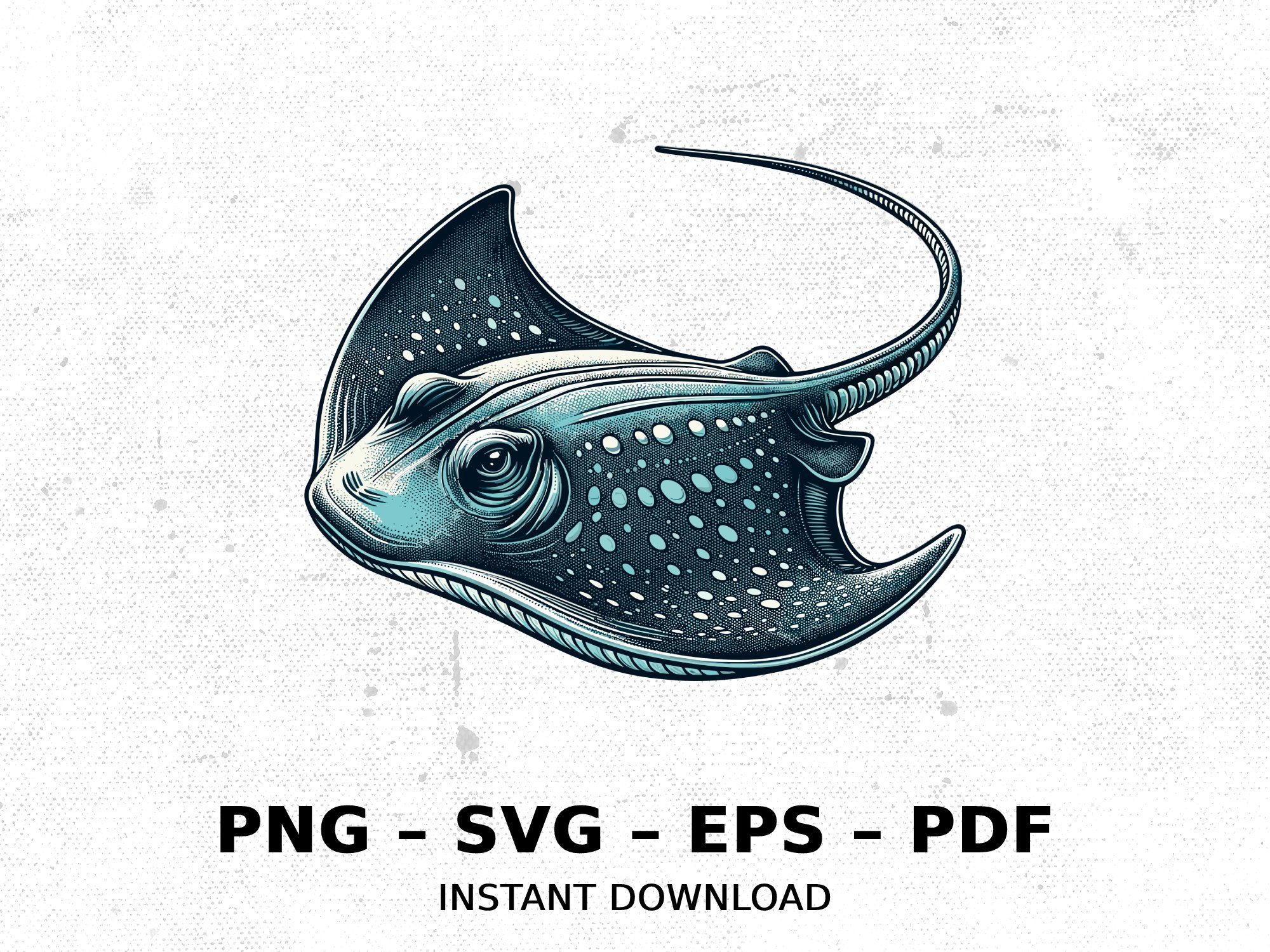 Ocean Stingray Fish SVG PNG Clipart | Sublimation Transparent ...